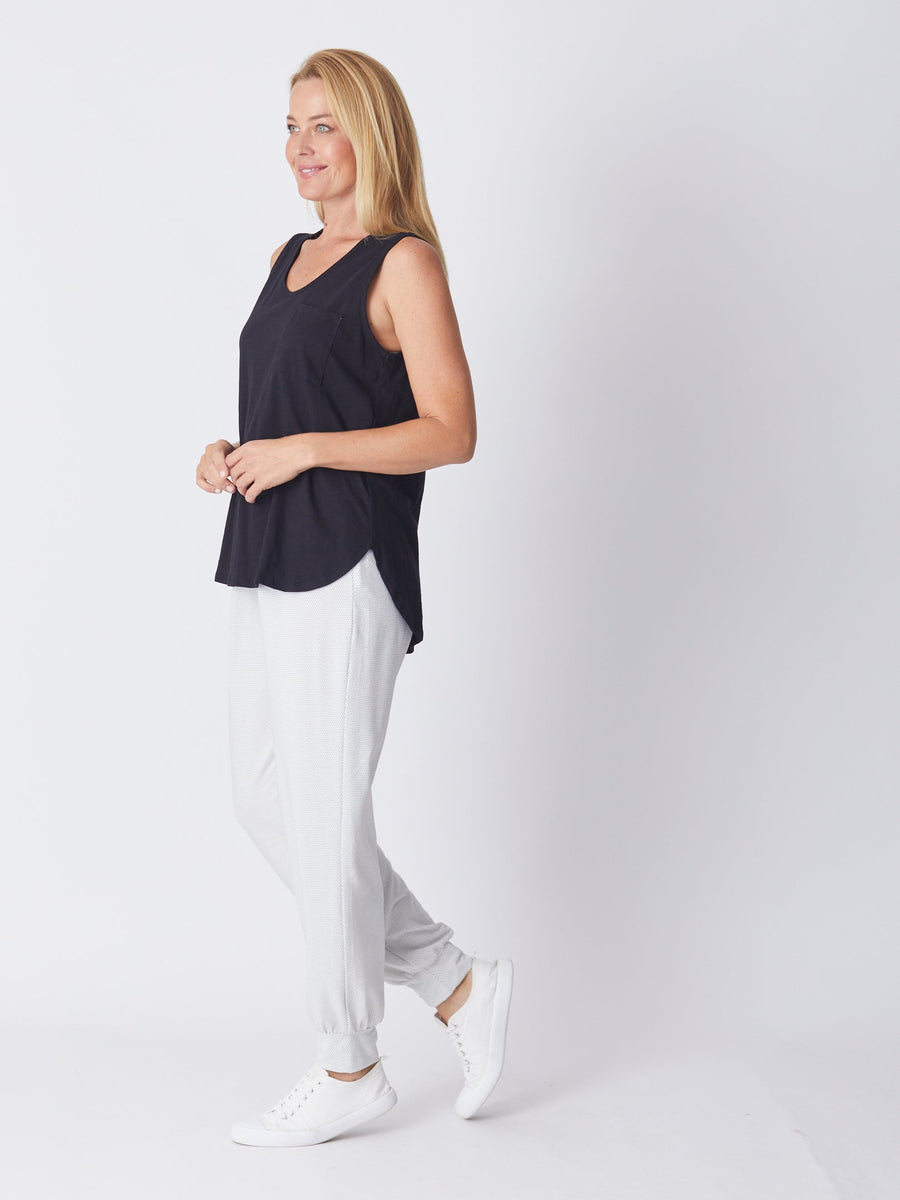 LONGLINE TANK TOP - BLACK - 25636 – Cordelia St