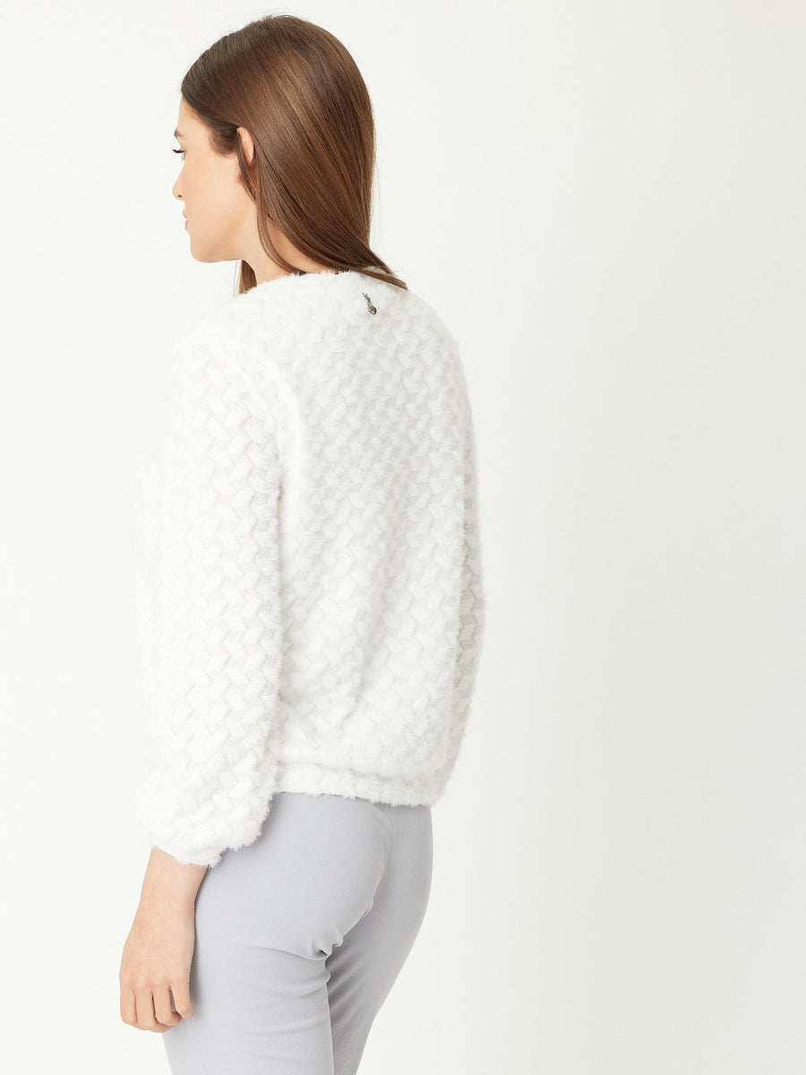 Knit Pointelle Ls Top - Winterwhite- 31184 – Cordelia St