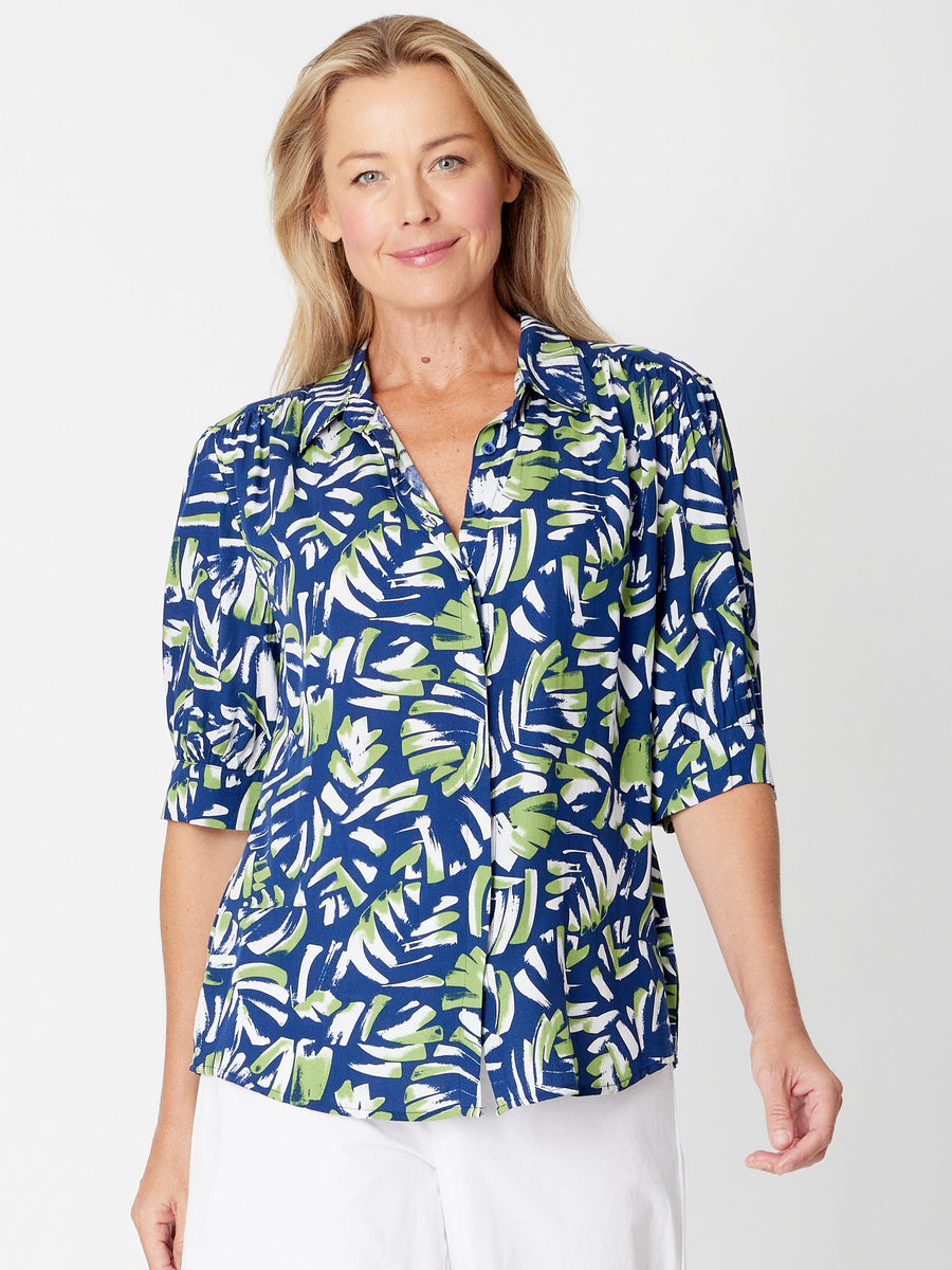 Florence Patch Shirt - Navy/Green- 31330 – Cordelia St