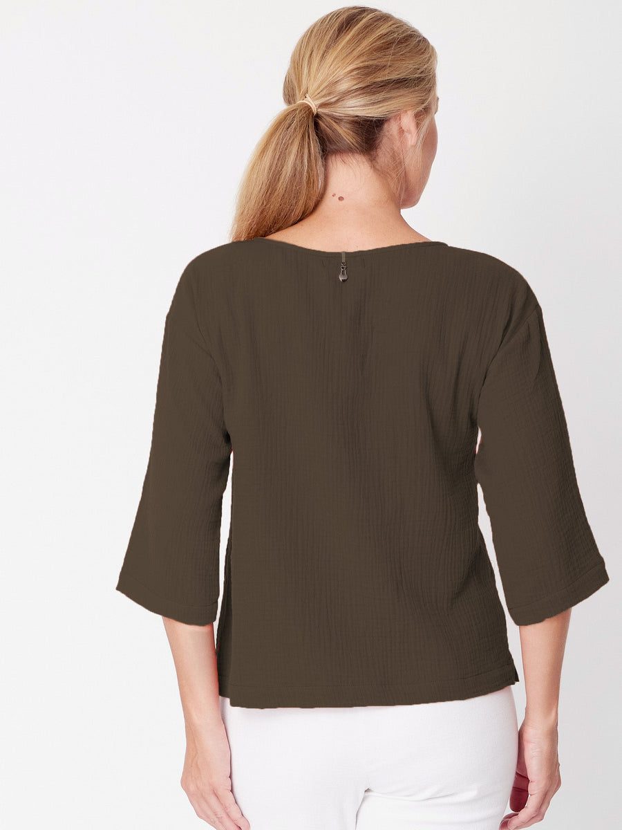 Tarin 3/4 Top - Choc - 31729 – Cordelia St