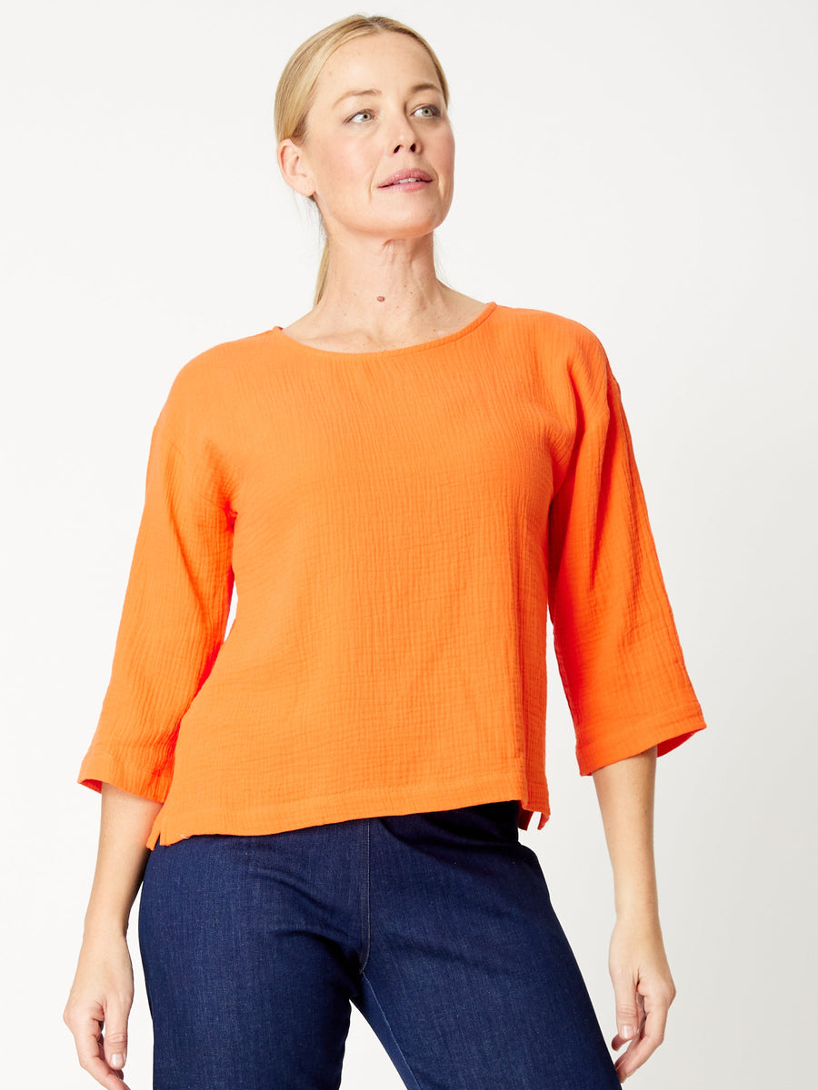 Tarin 3/4 Top - Orange - 31729 – Cordelia St
