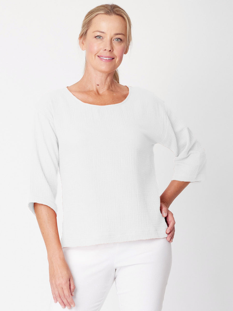 Tarin 3/4 Top - White - 31729 – Cordelia St